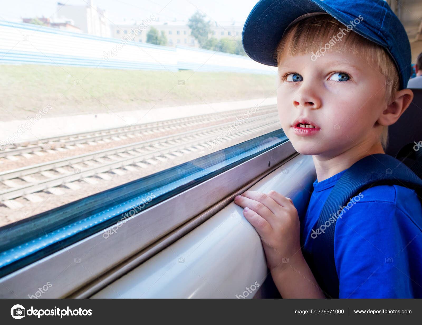 Child Boy Train Window — Stock Photo © sabphoto #376971000
