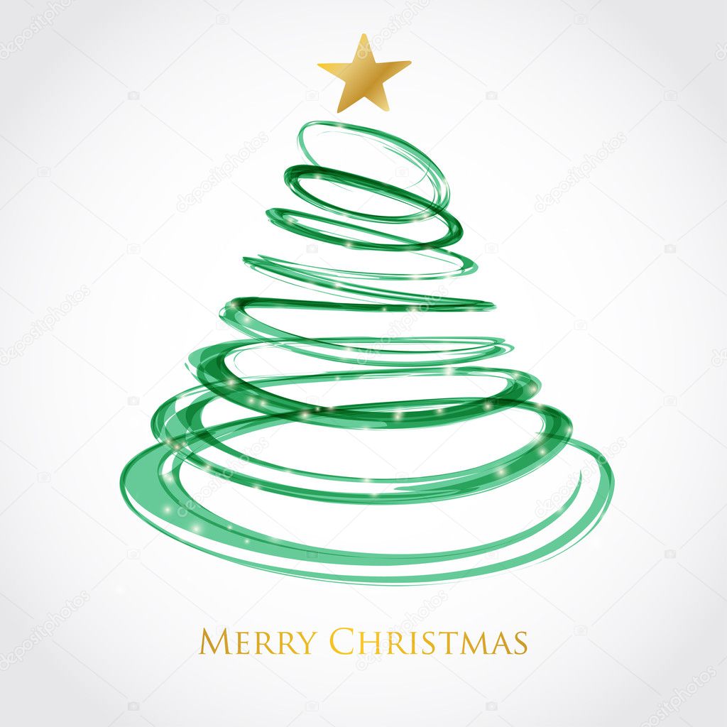 Spiral Christmas Tree Vector Clipart