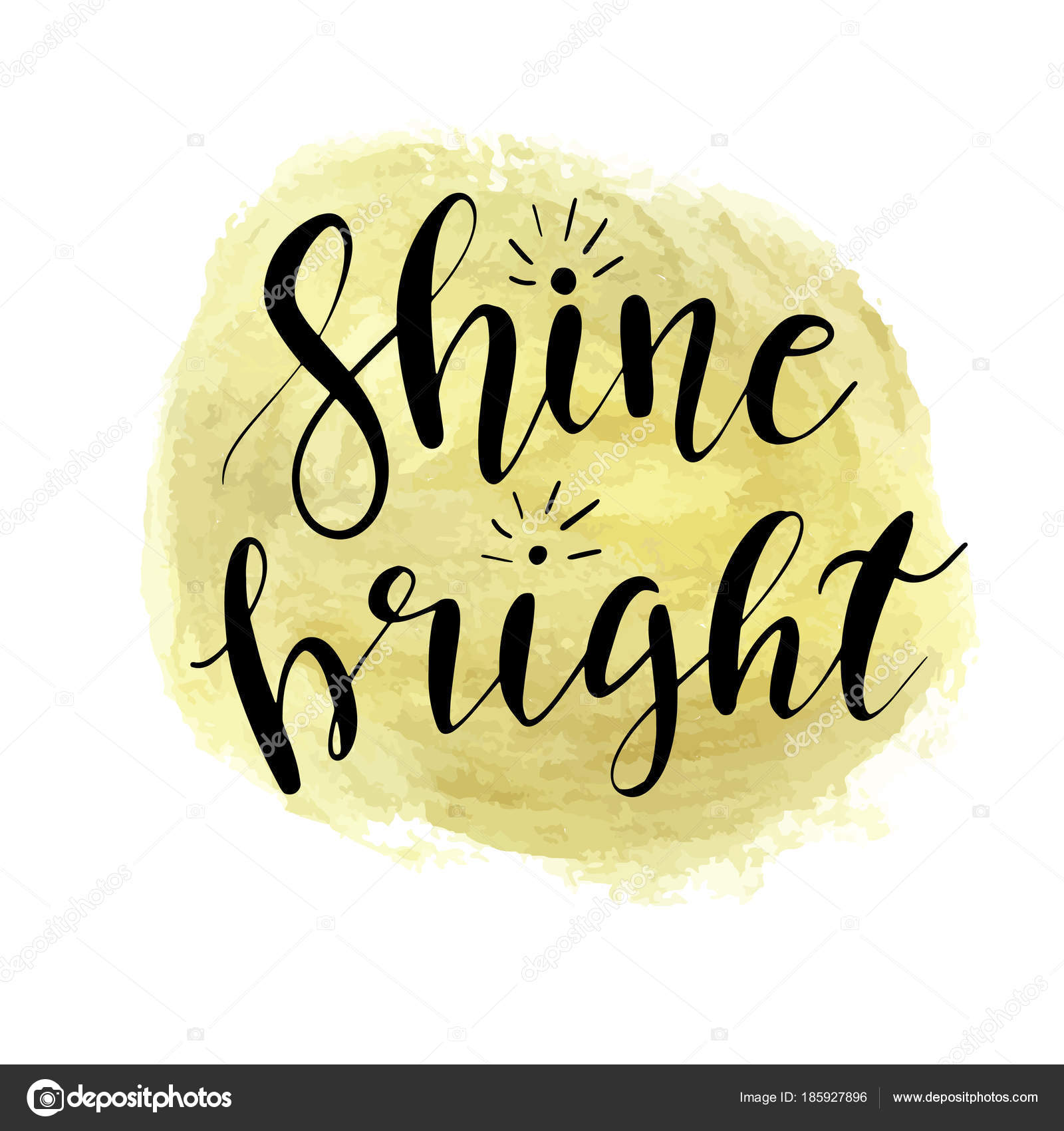Vector hand drawn motivational and inspirational quote - Shine bright ...