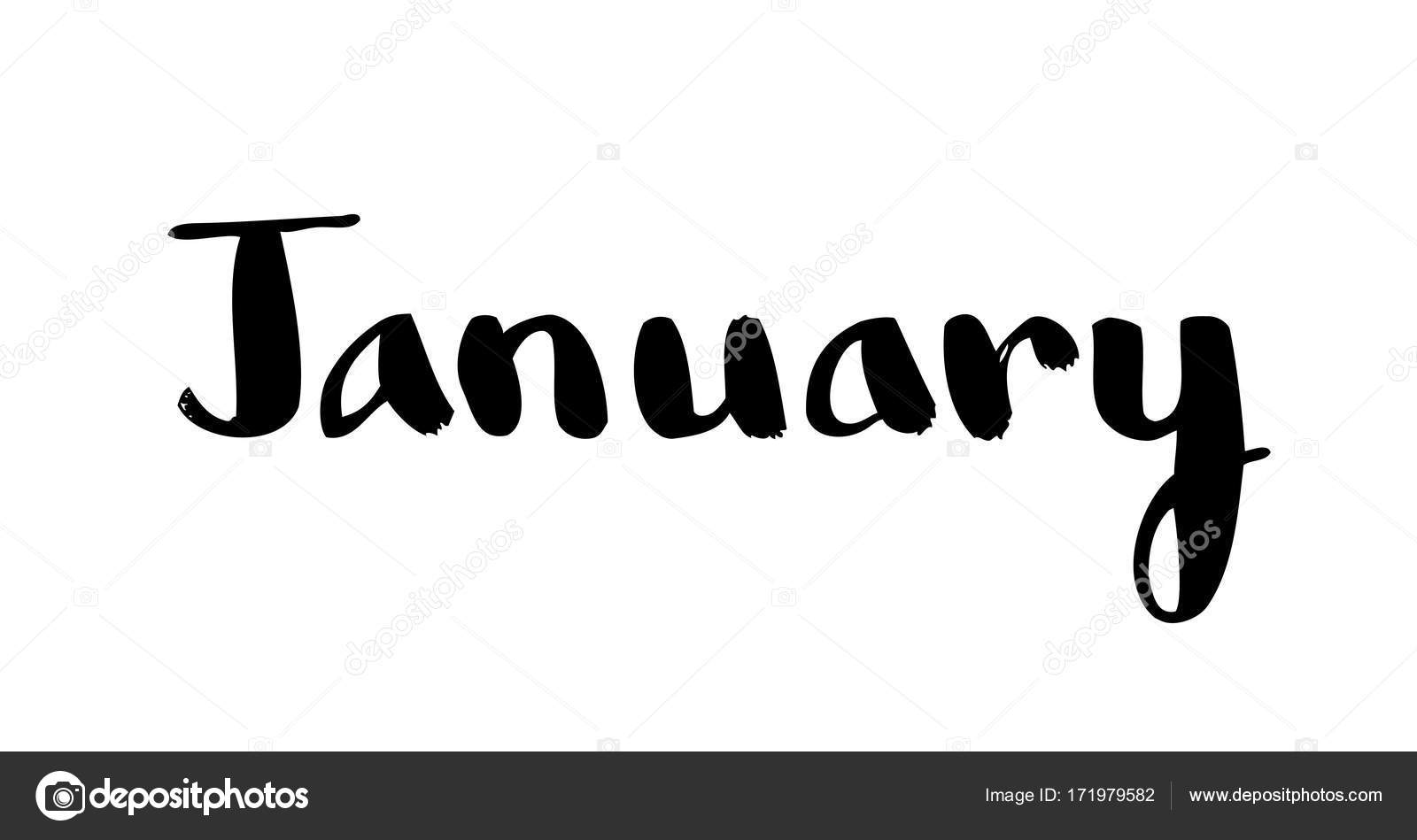 Trendy hand lettering of January month. — Stock Vector © kazyavka ...