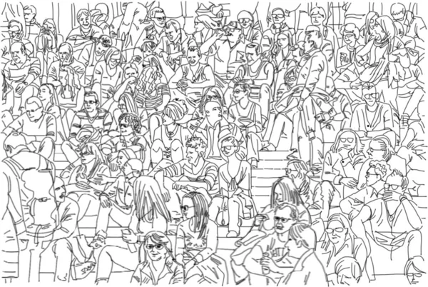 Crowd line drawing Stock Photos, Royalty Free Crowd line drawing Images ...