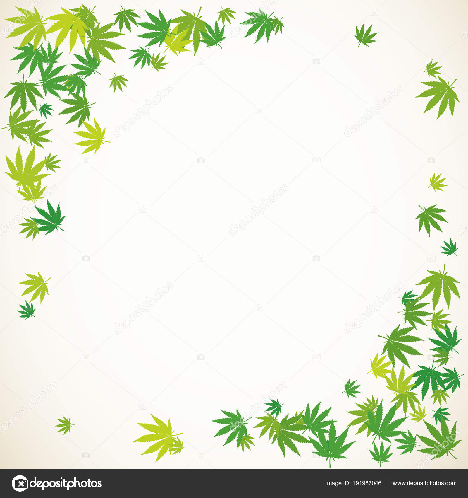 Hand drawn marijuana leaves frame background — Stock Vector © de-kay ...