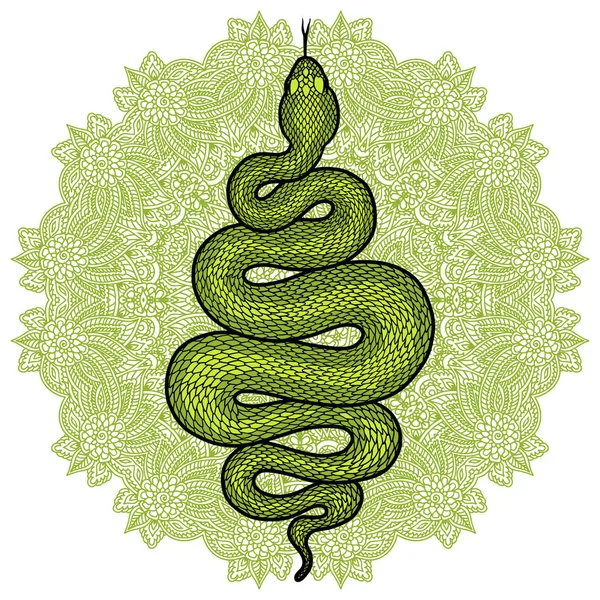 Coiled Snake Rays Light Detailed Illustration Tribal Serpent Black ...