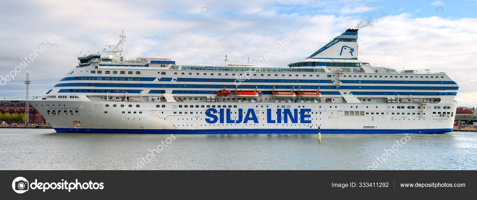 MS Silja Serenade in a port of Helsinki. A cruiseferry owned by the ...
