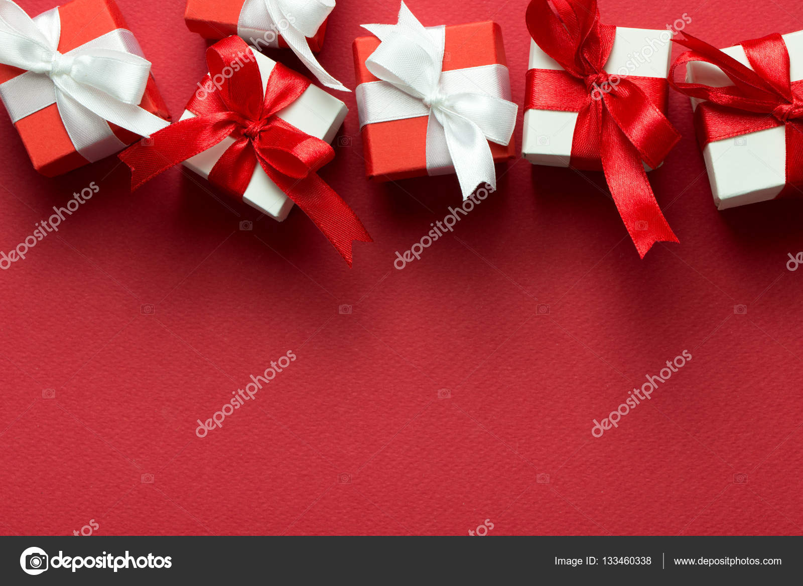 Red and white gift boxes Stock Photo by ©shirotie 133460338