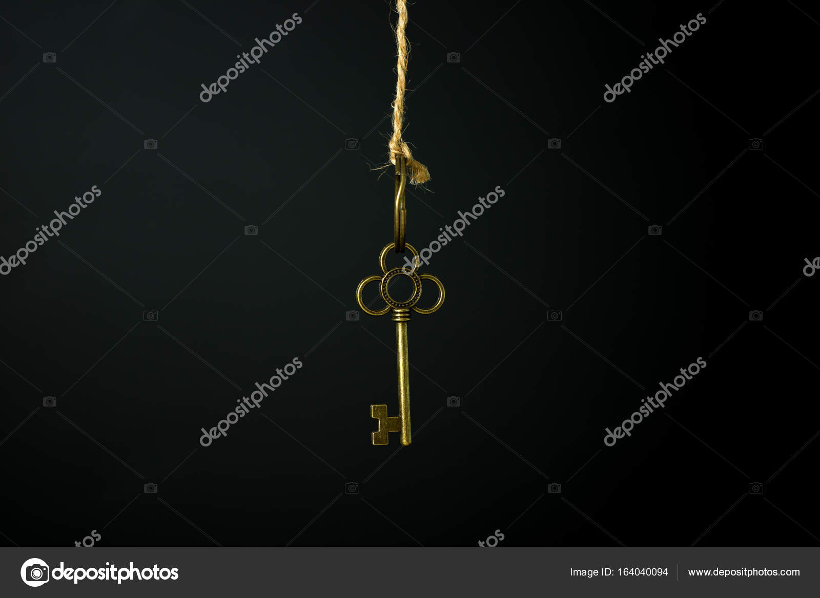 Gold key hanging — Stock Photo © shirotie #164040094