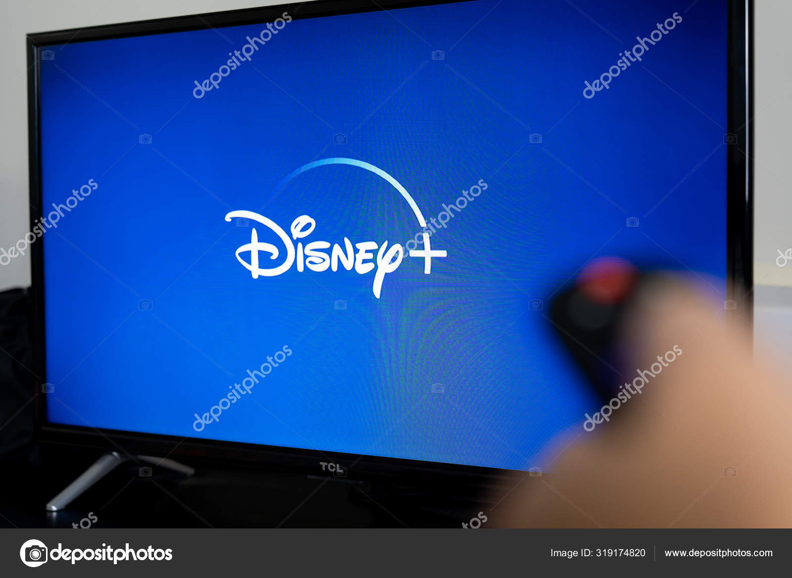 Online video streaming Disney plus screen on TV — Stock Editorial Photo ...