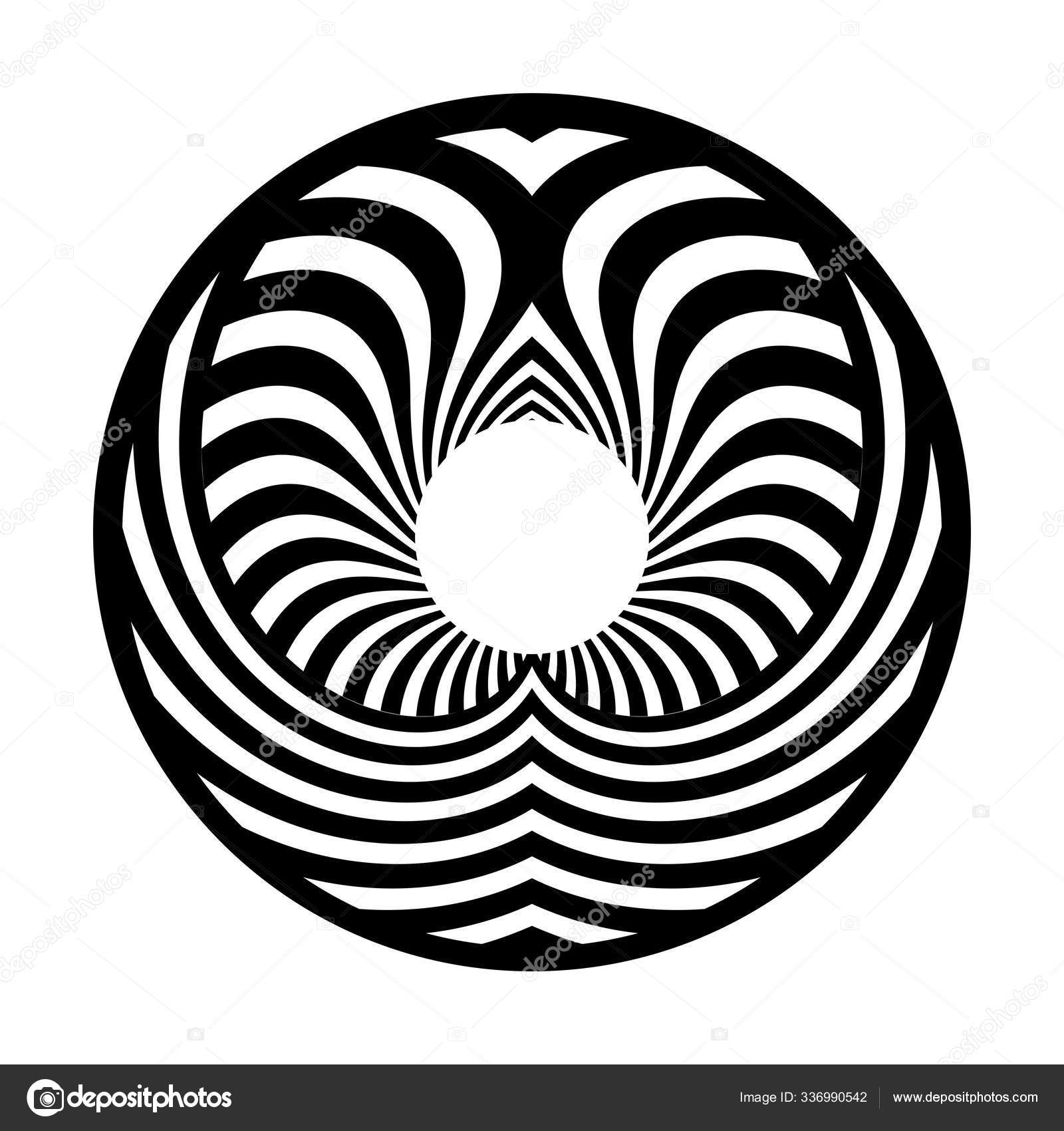 Circle design element. Lines pattern in round shape. Stock Vector Image ...