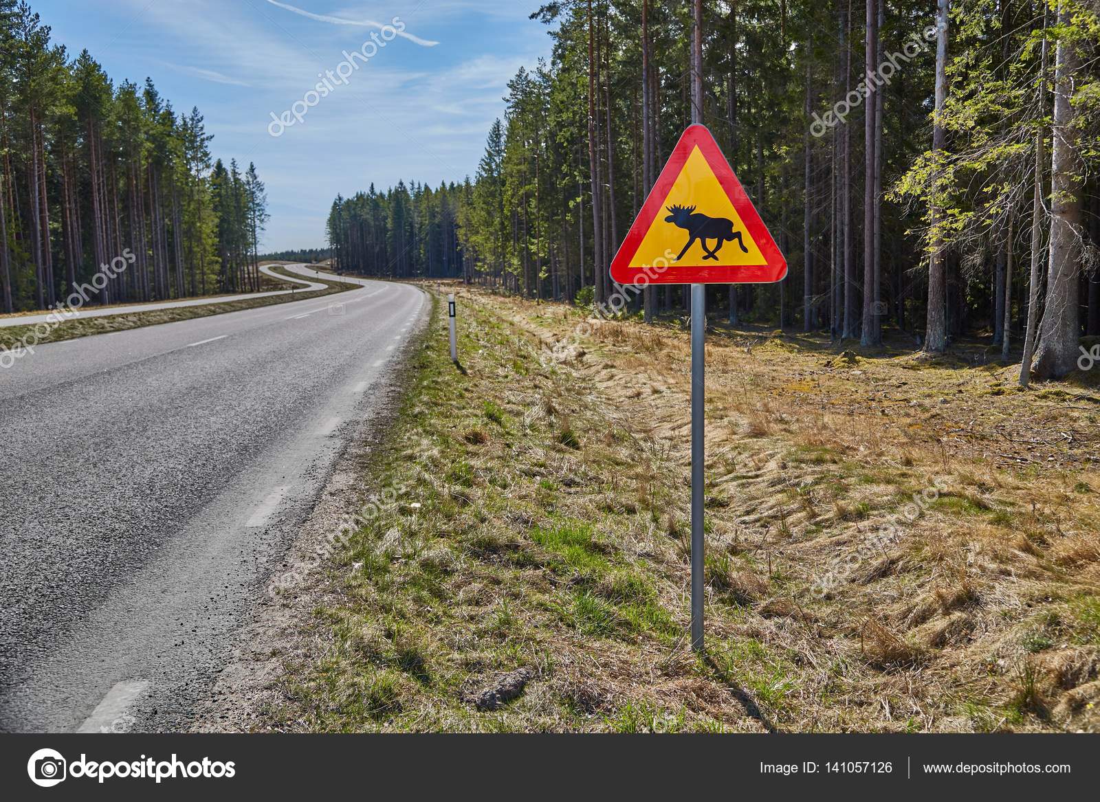 Swedish Moose Crossing Sign