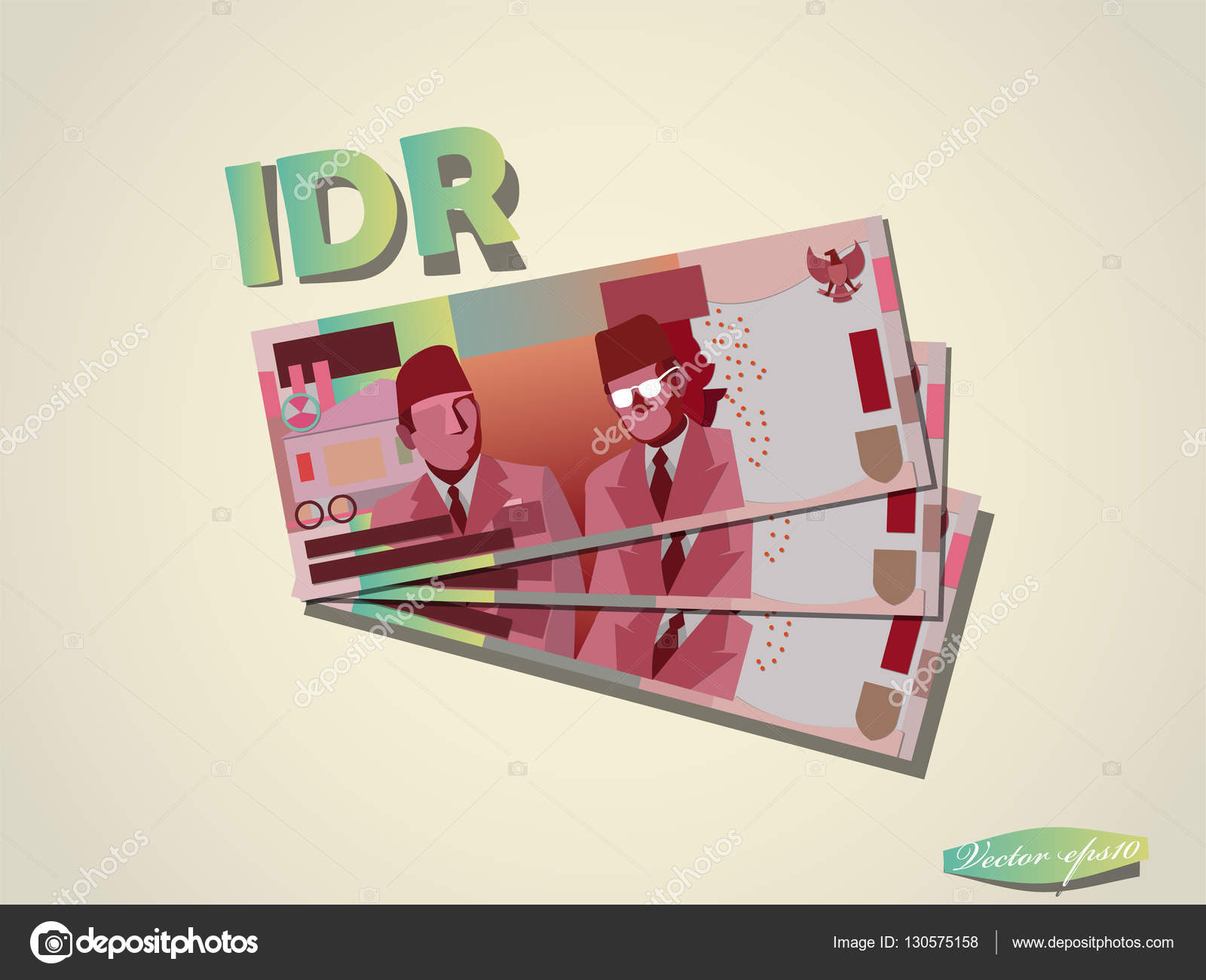Indonesia Rupiah money paper minimal vector graphic design Stock Vector ...