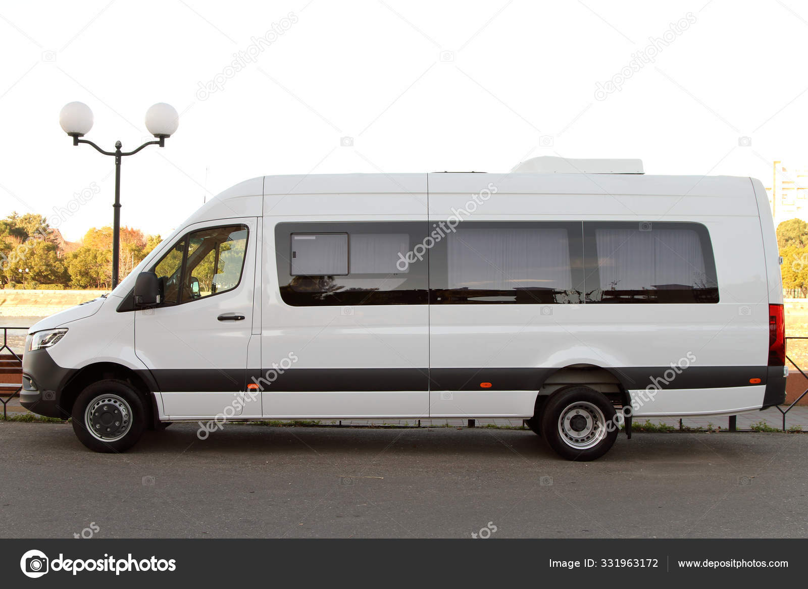 Modern white minibus. – Stock Editorial Photo © kamski #331963172