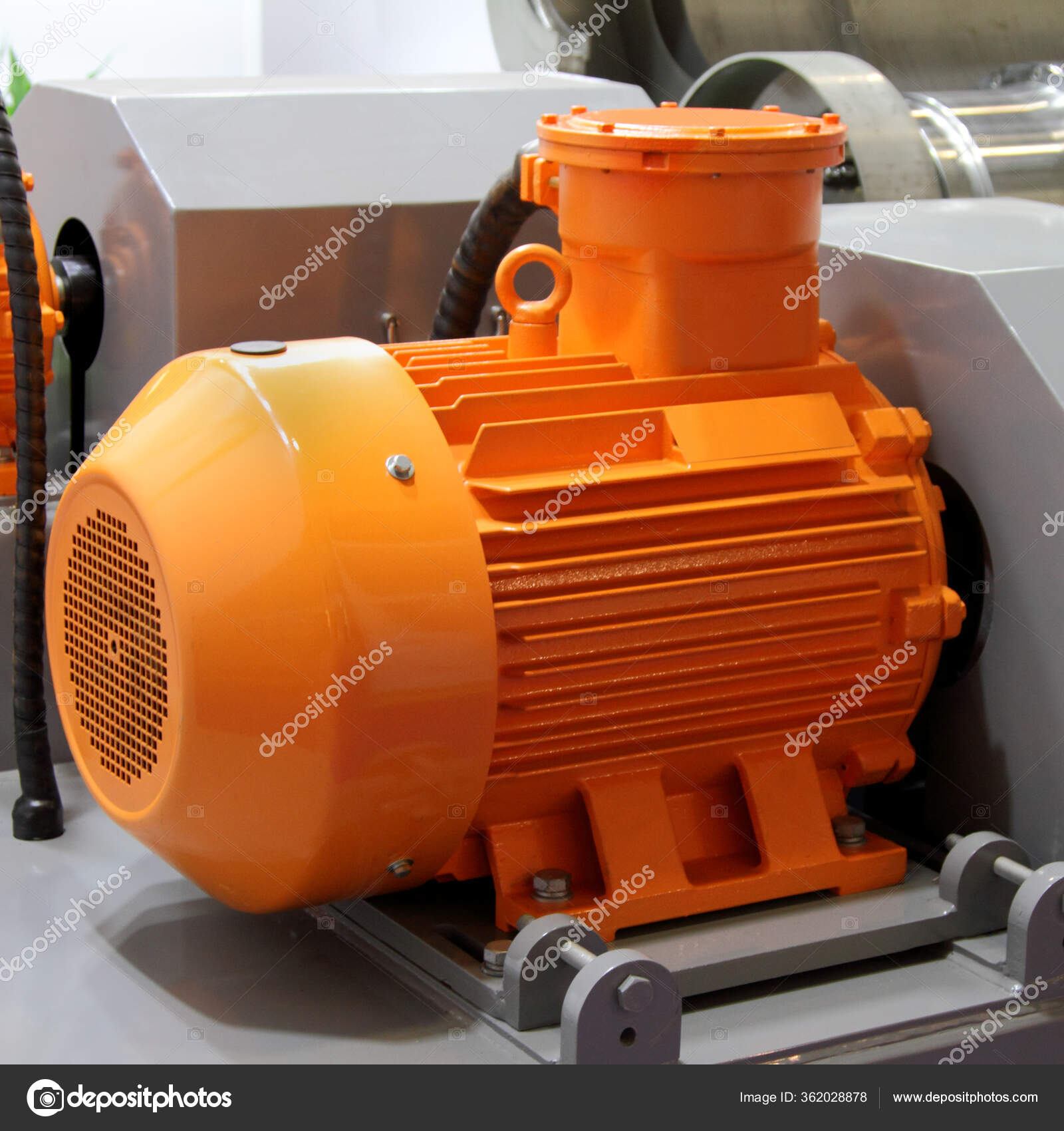 Modern Electric Motor Mounted Frame — Stock Photo © kamski #362028878