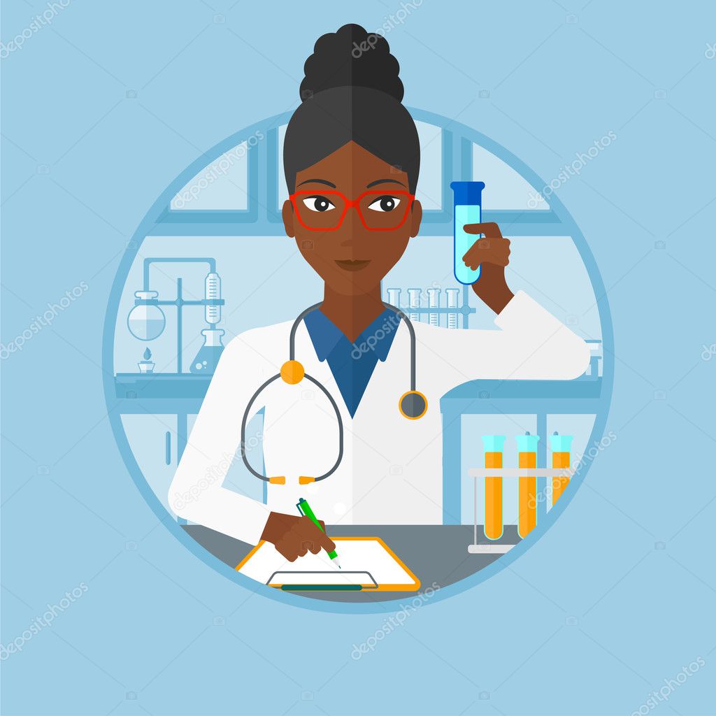 Laboratory assistant working vector illustration. Stock Vector by ...