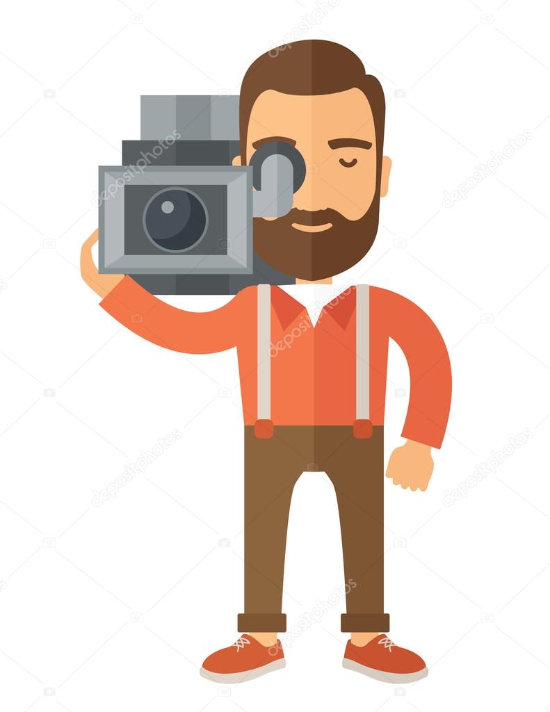 Videographer with his video camcorder Stock Illustration by ...