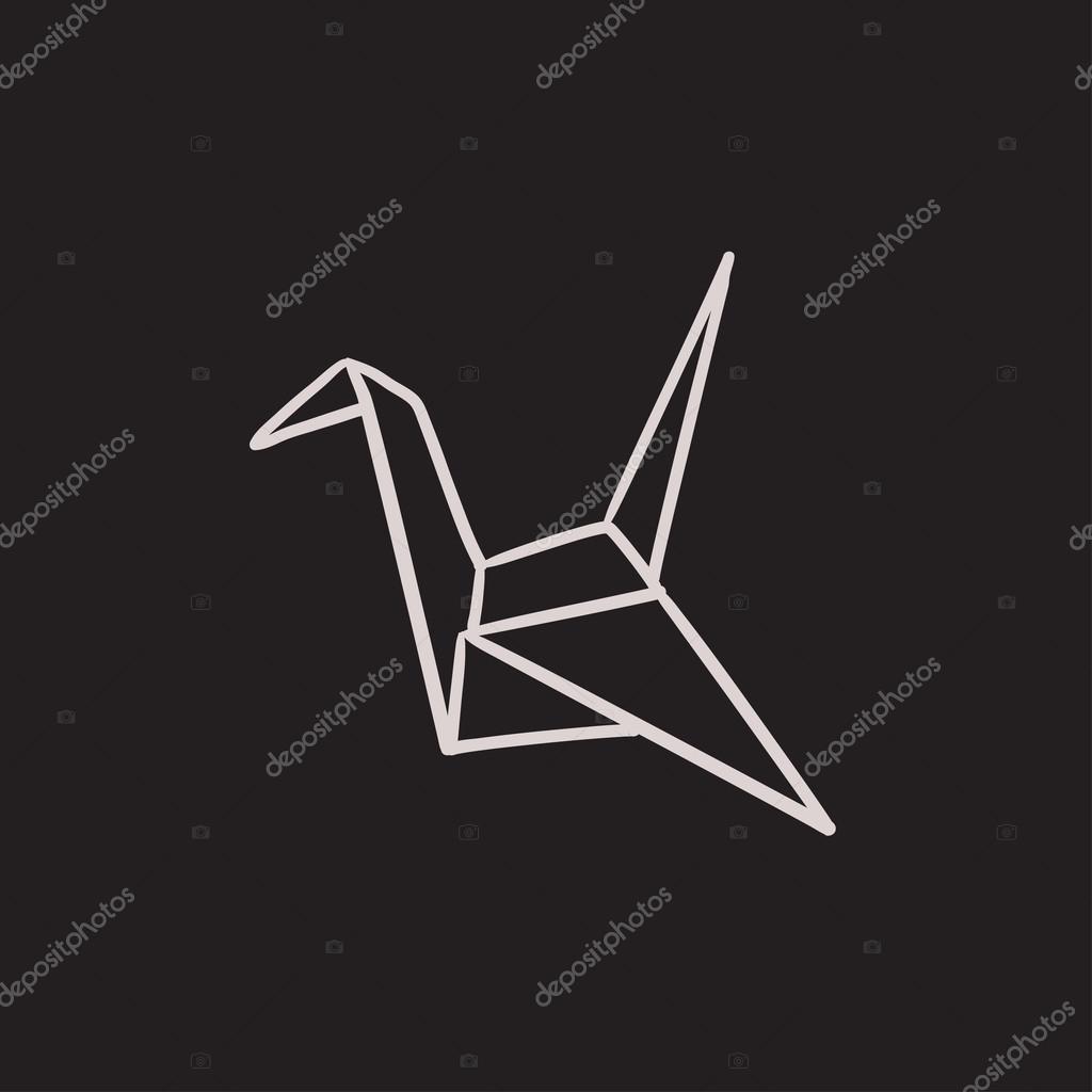 Origami icono de dibujo de pájaro. 2023