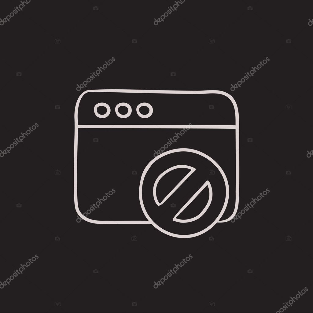 Browser window with no sign sketch icon. Stock Vector by ...