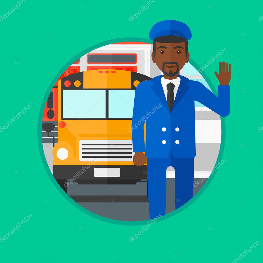 Autobús escolar vector ilustración . Vector de stock por ...