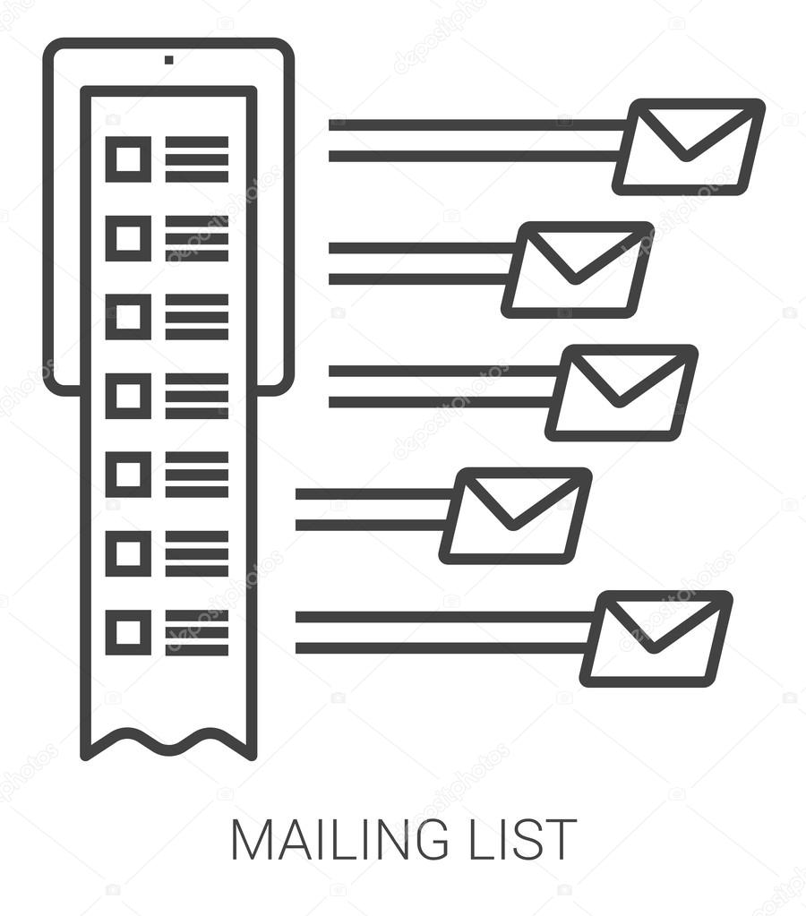 Mailing list line infographic. Stock Vector Image by ©VisualGeneration ...
