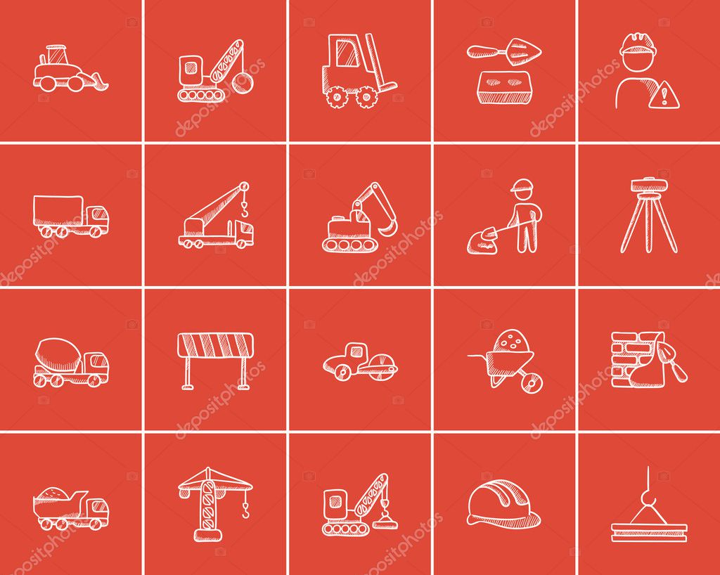 Construction sketch icon set. Stock Vector by ©VisualGeneration 126705050