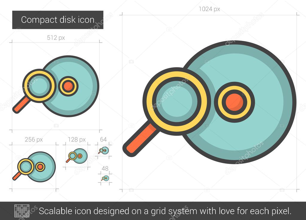 Compact disk line icon. Stock Vector by ©VisualGeneration 126765516