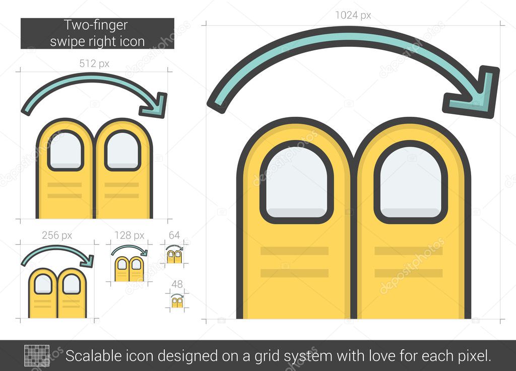 Two-finger swipe right line icon. Stock Vector by ©VisualGeneration ...