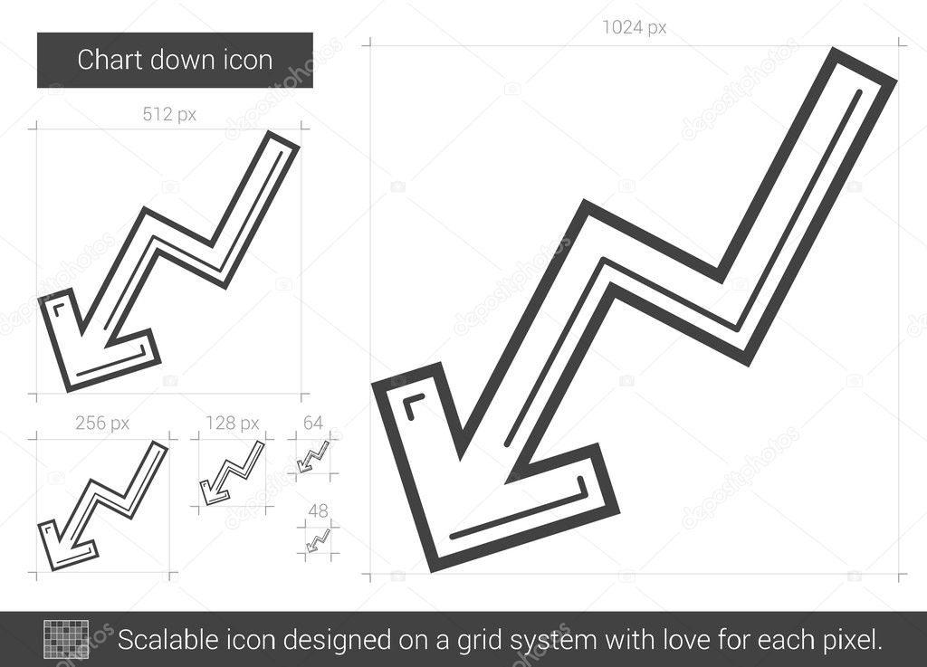 Chart down line icon. Stock Vector Image by ©VisualGeneration #127440666