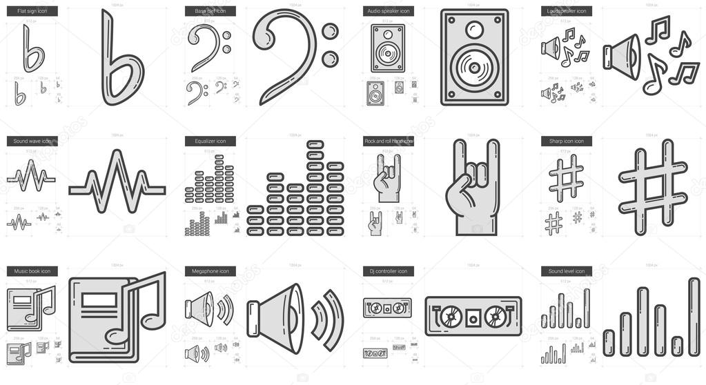 Music line icon set. Stock Vector Image by ©VisualGeneration #127723148