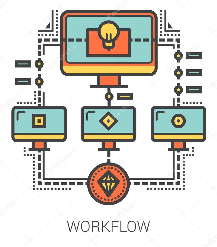 Workflow line infographic. Stock Vector Image by ©VisualGeneration ...