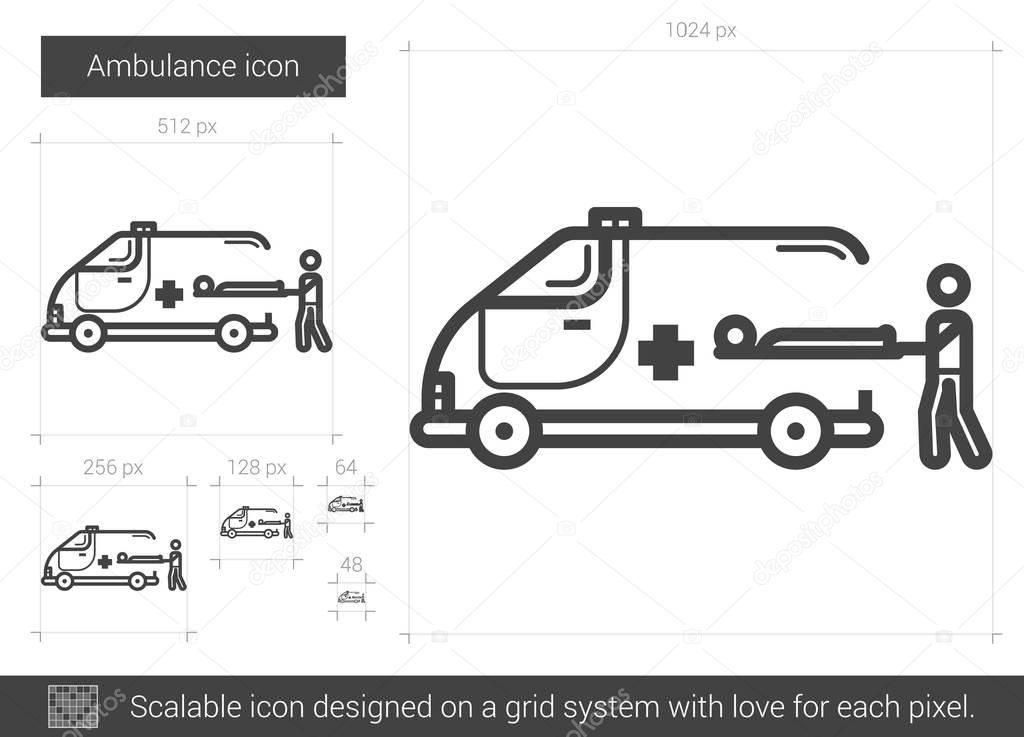 Ambulance line icon. Stock Vector by ©VisualGeneration 129013382