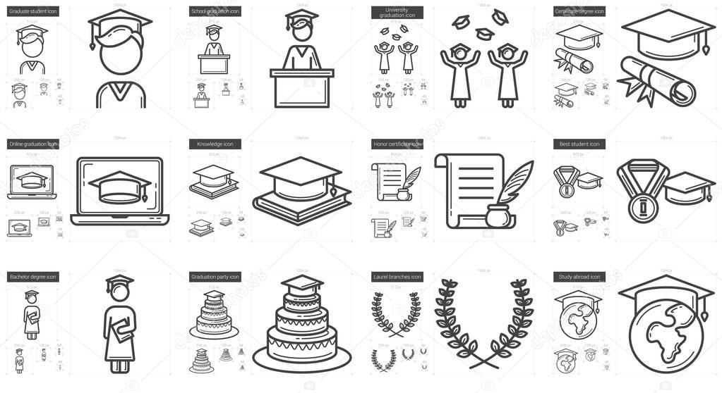 Education line icon set. Stock Vector Image by ©VisualGeneration #129016052