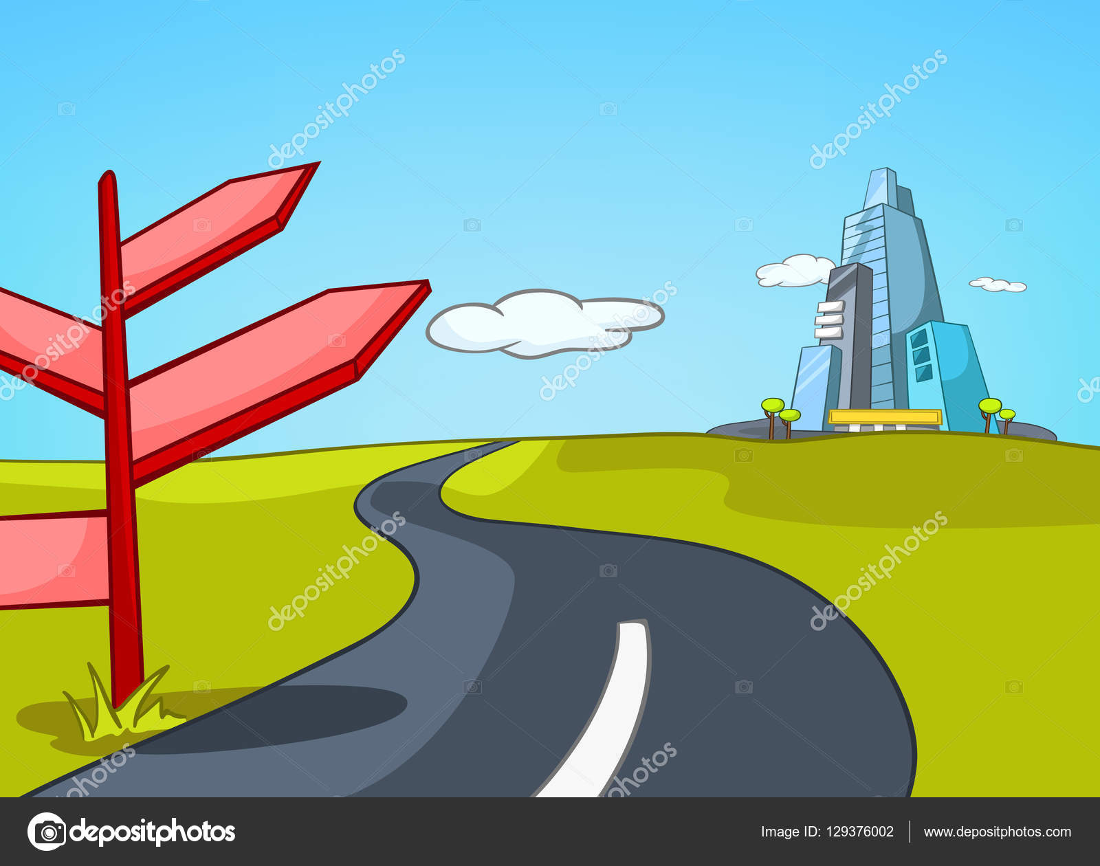 Road Background Cartoon