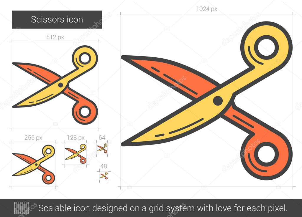 Scissors line icon. Stock Vector by ©VisualGeneration 130022720