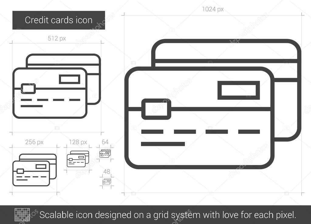 Icono de l nea tarjetas de cr dito. 2024