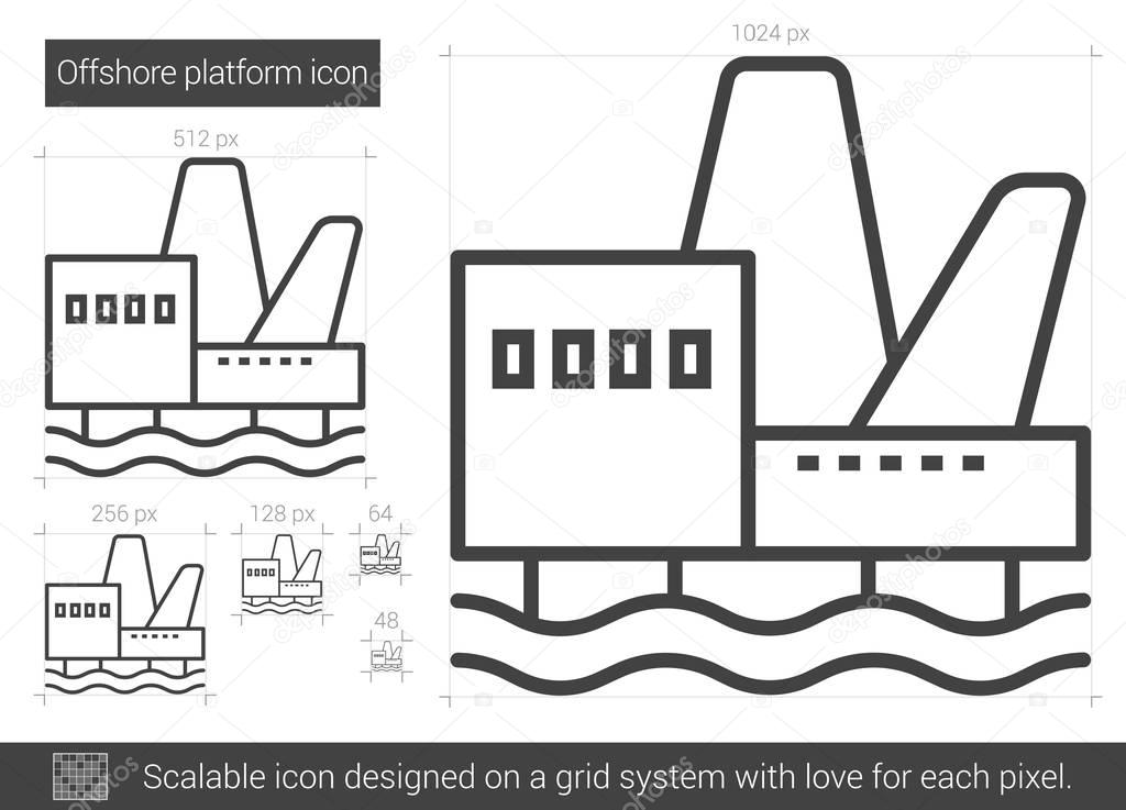 Offshore platform line icon. Stock Vector Image by ©VisualGeneration ...