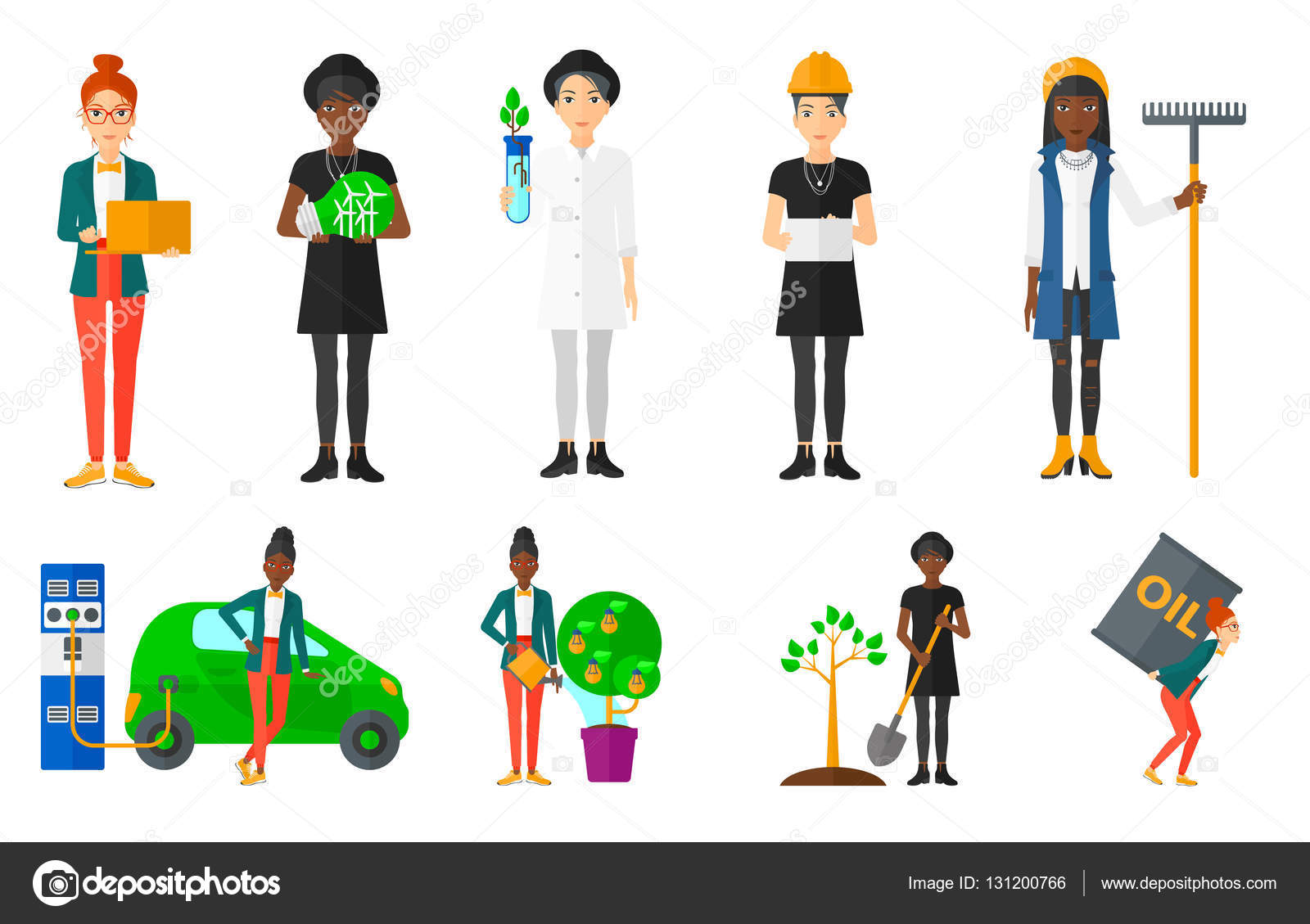 Vector set of characters on ecology issues. Stock Vector by ...