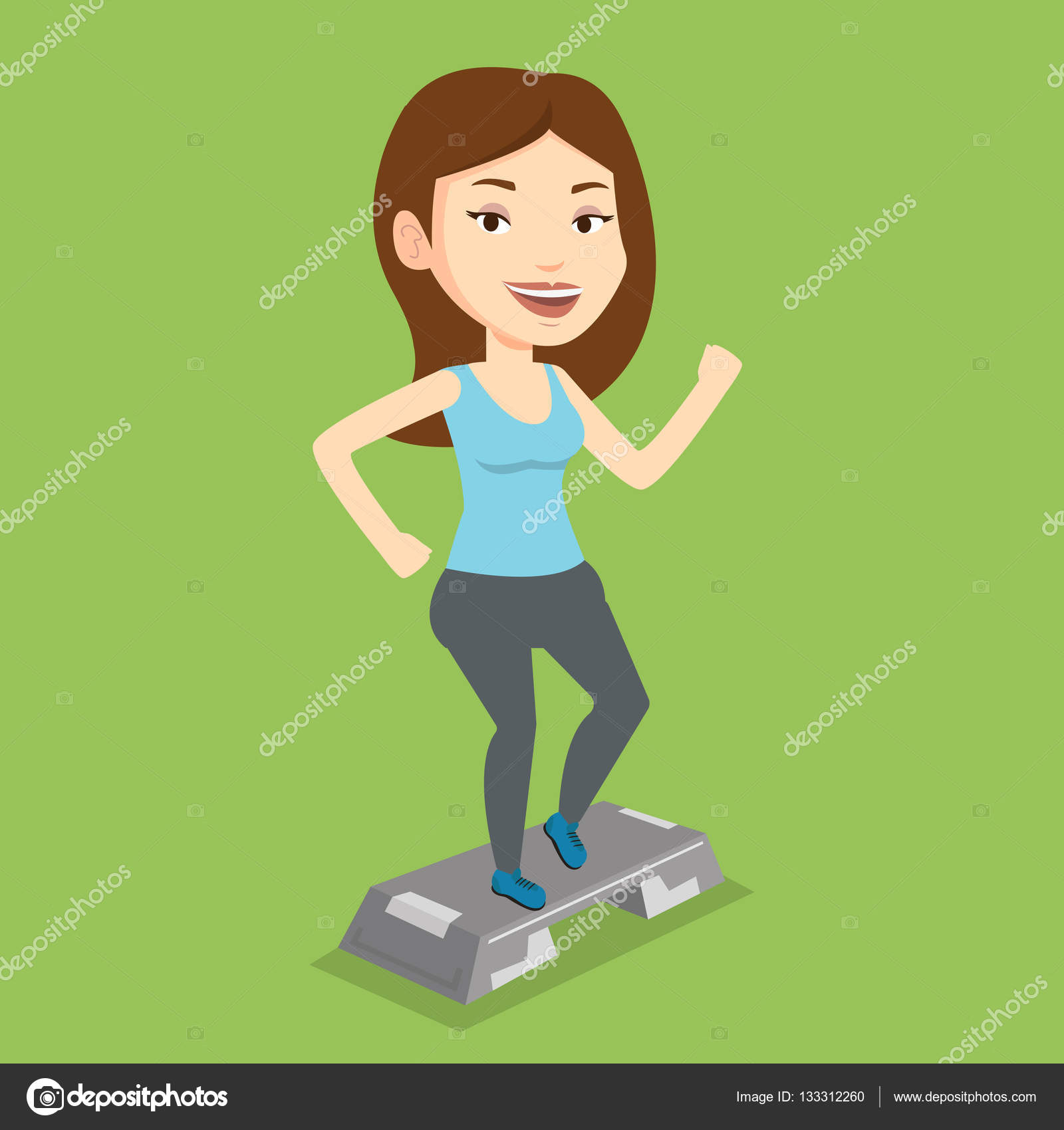 Step Aerobics Cartoon