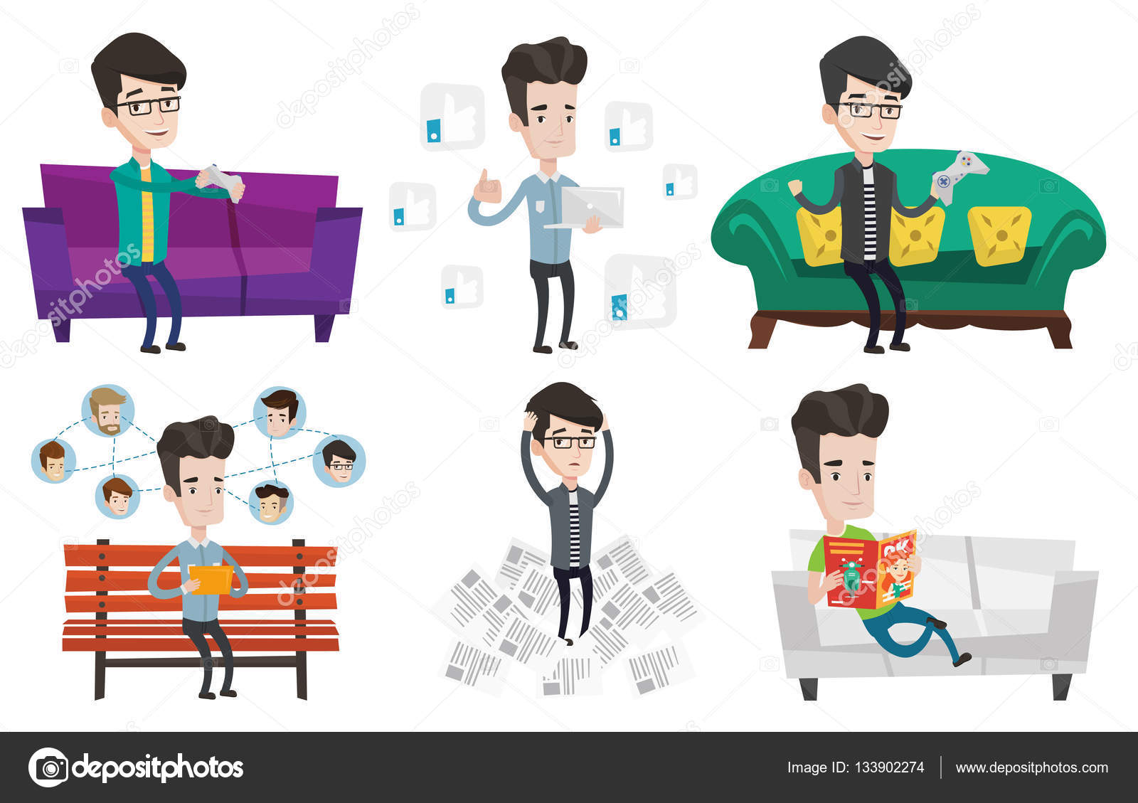 Vector set of media people characters. Stock Vector Image by ...
