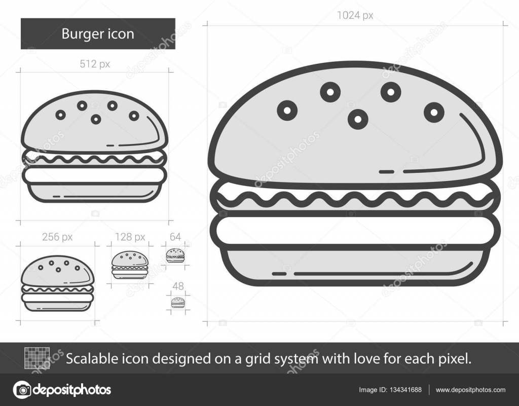 Burger line icon. Stock Vector Image by ©VisualGeneration #134341688