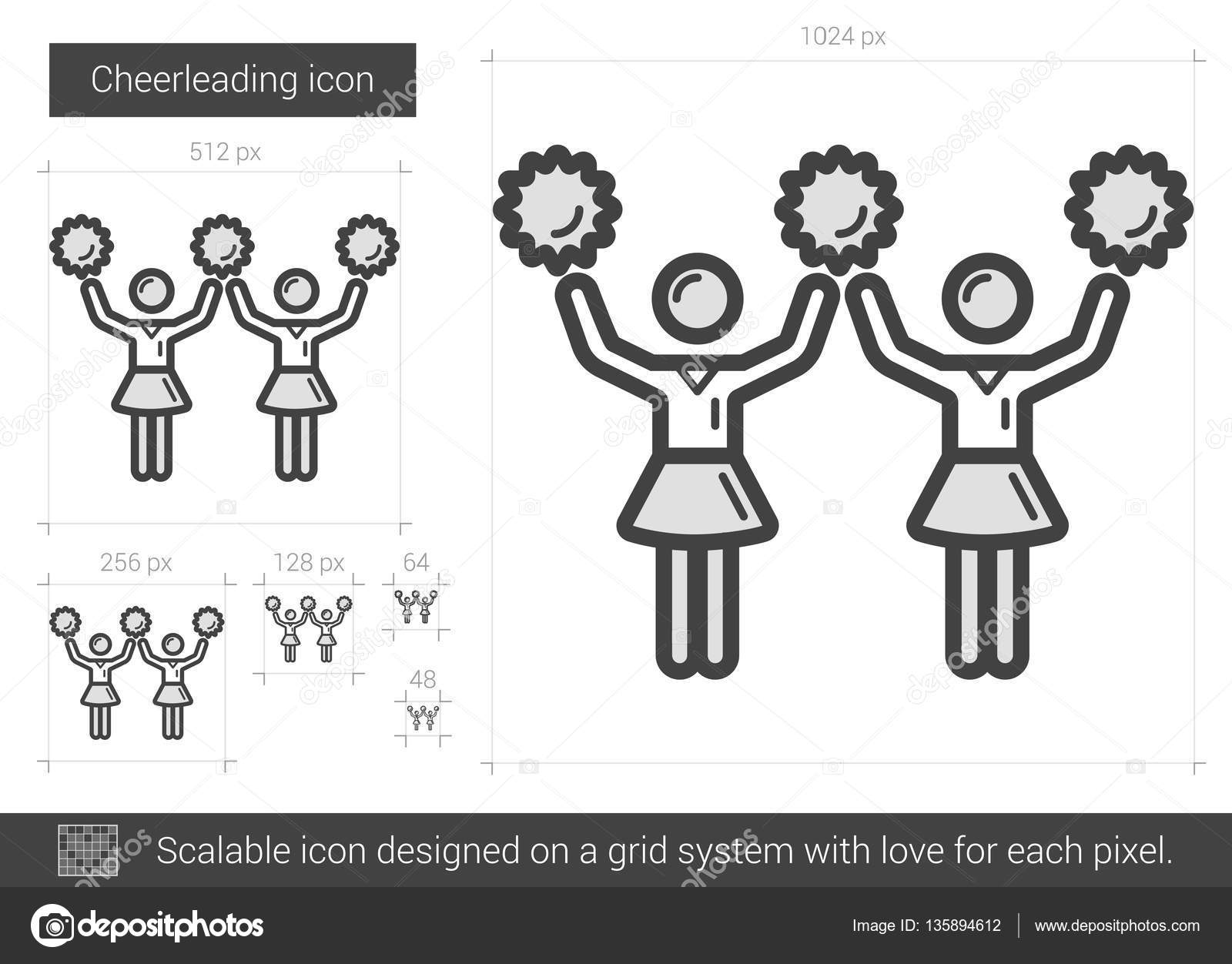 Cheerleading line icon. Stock Vector Image by ©VisualGeneration #135894612
