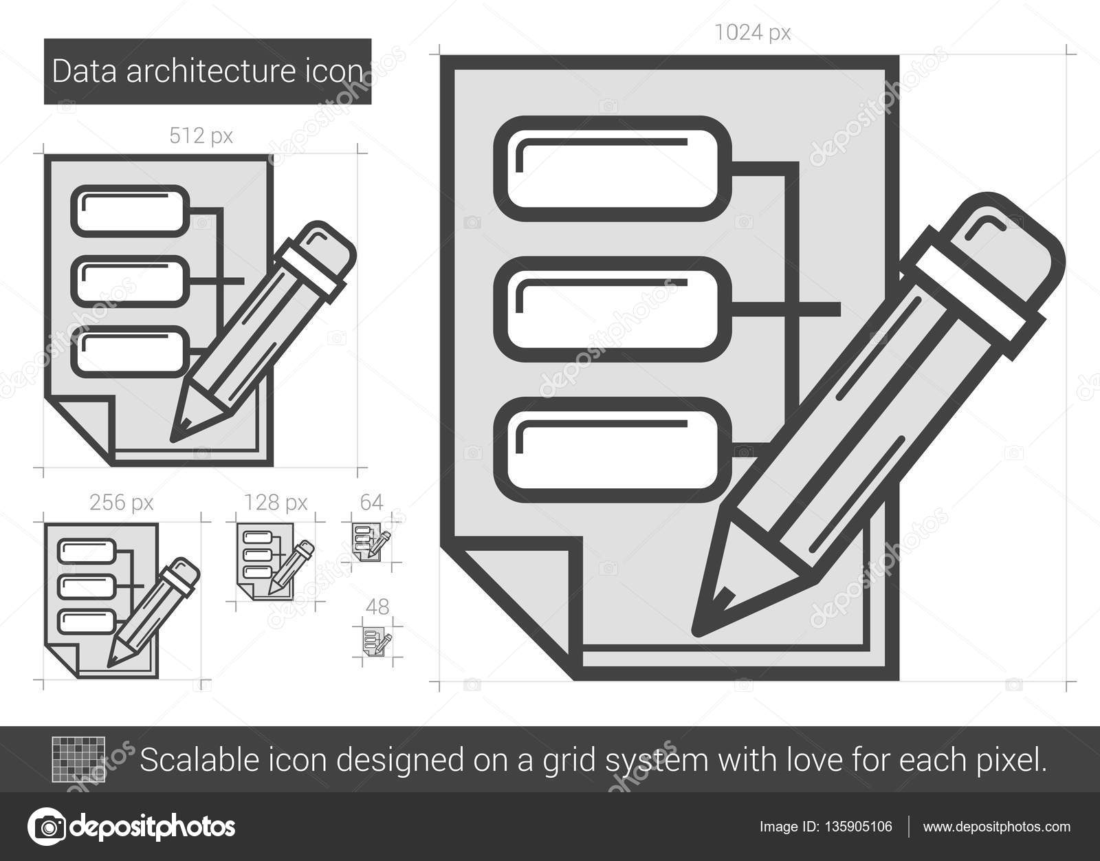Data architecture line icon. Stock Vector by ©VisualGeneration 135905106