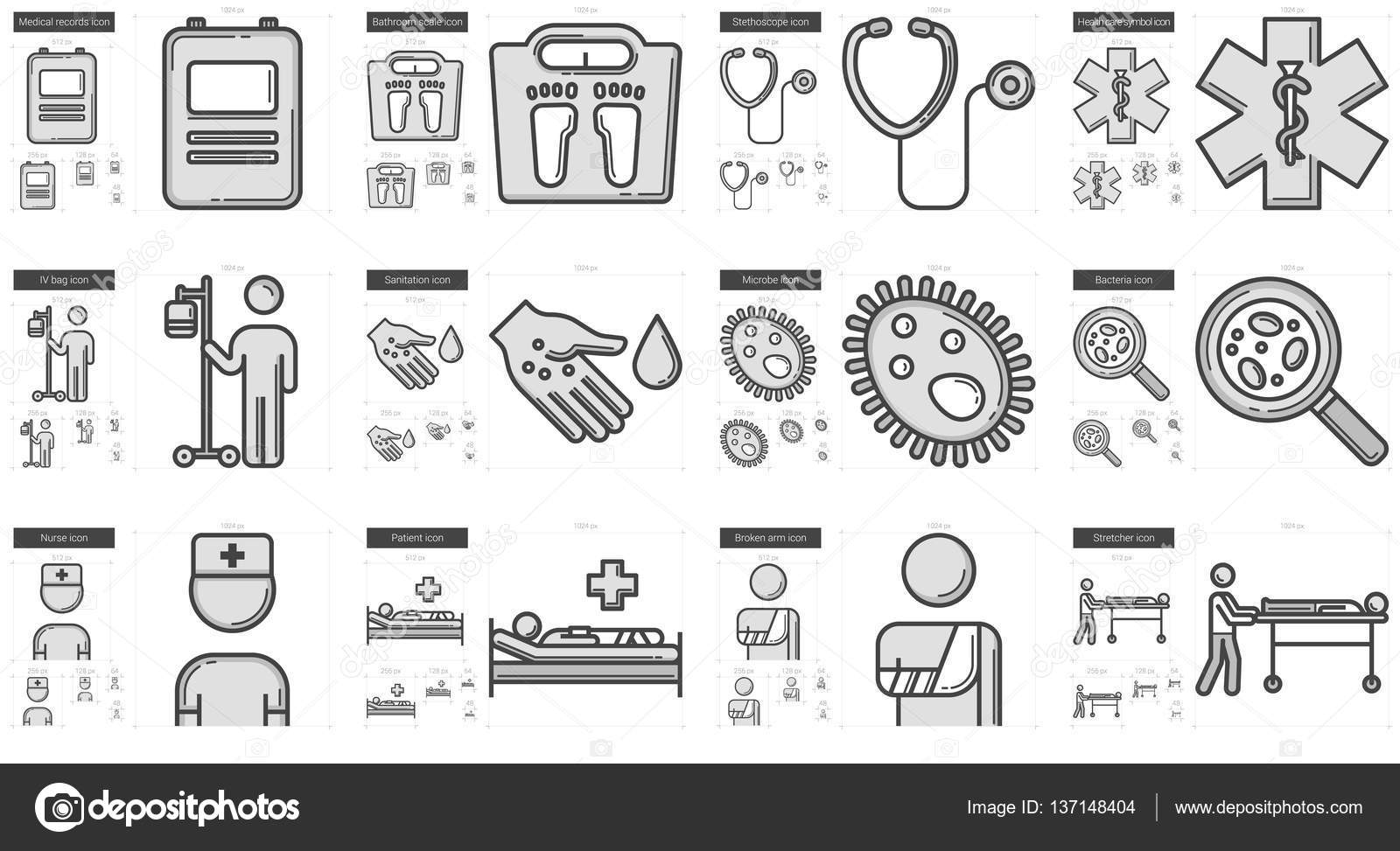 Medicine line icon set. Stock Vector by ©VisualGeneration 137148404