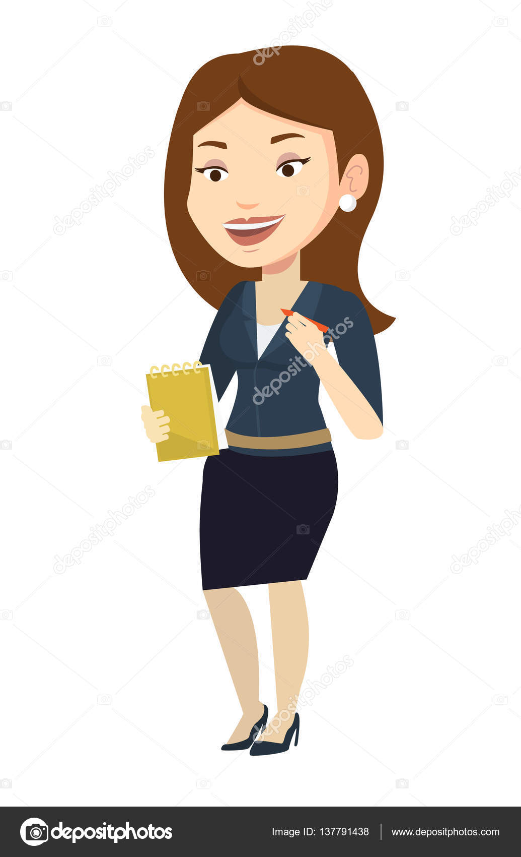 Cartoon Reporter And Notepad