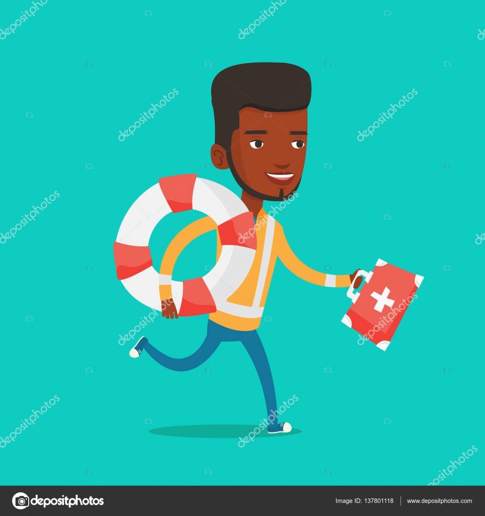 Paramedic running with first aid box. Stock Vector Image by ...