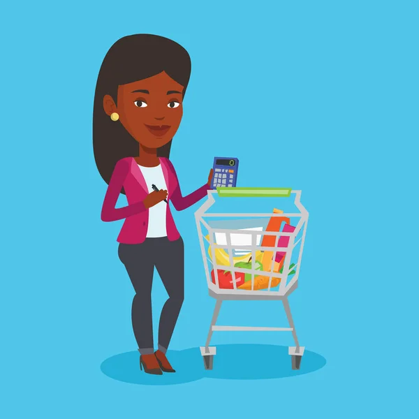 Customer counting on calculator. Stock Vector Image by ...