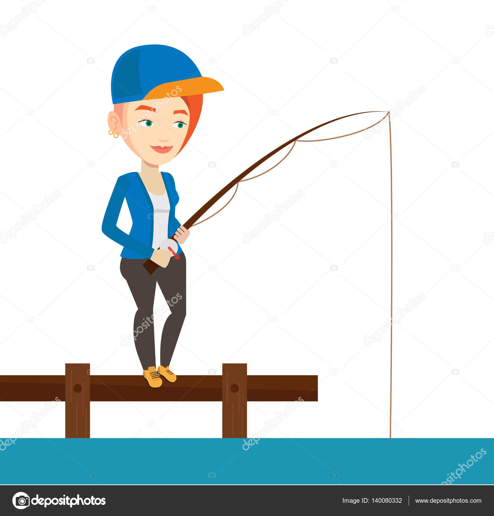 Cartoon Girl Fishing Images