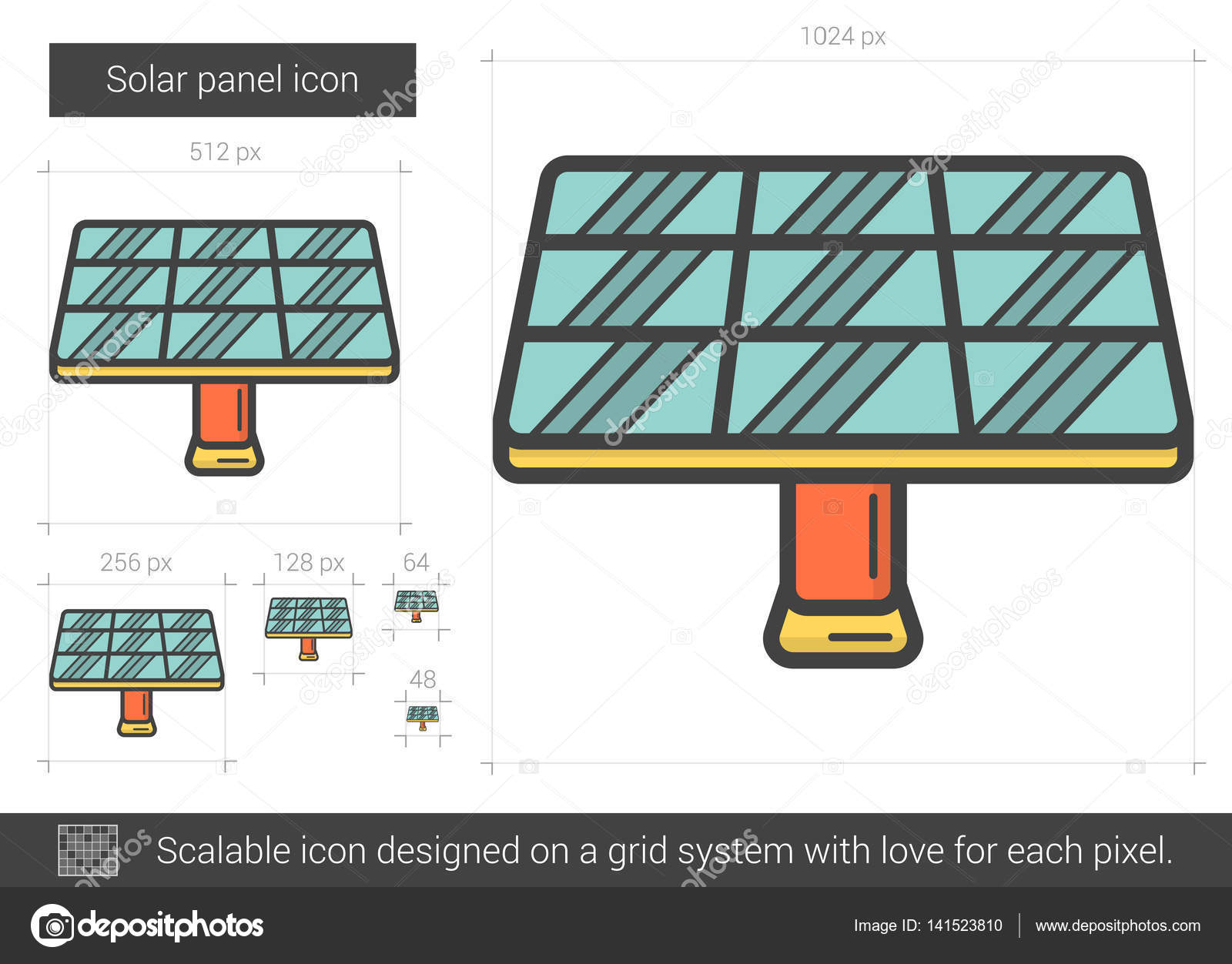 Solar panel line icon. Stock Vector by ©VisualGeneration 141523810