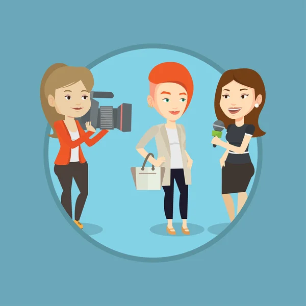 Tv interview vector Vector Art Stock Images | Depositphotos