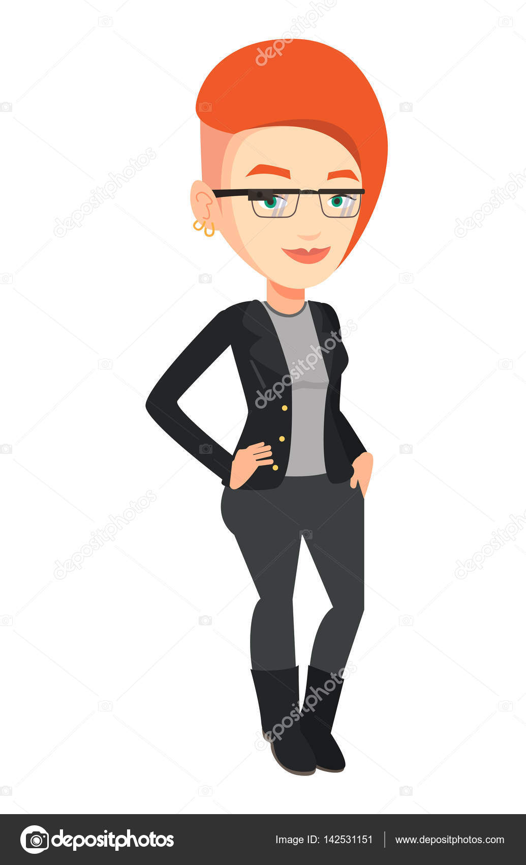 Woman wearing smart glass vector illustration. Stock Vector Image by ...