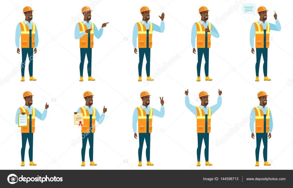 Vector set of builder characters. Stock Vector by ©VisualGeneration ...