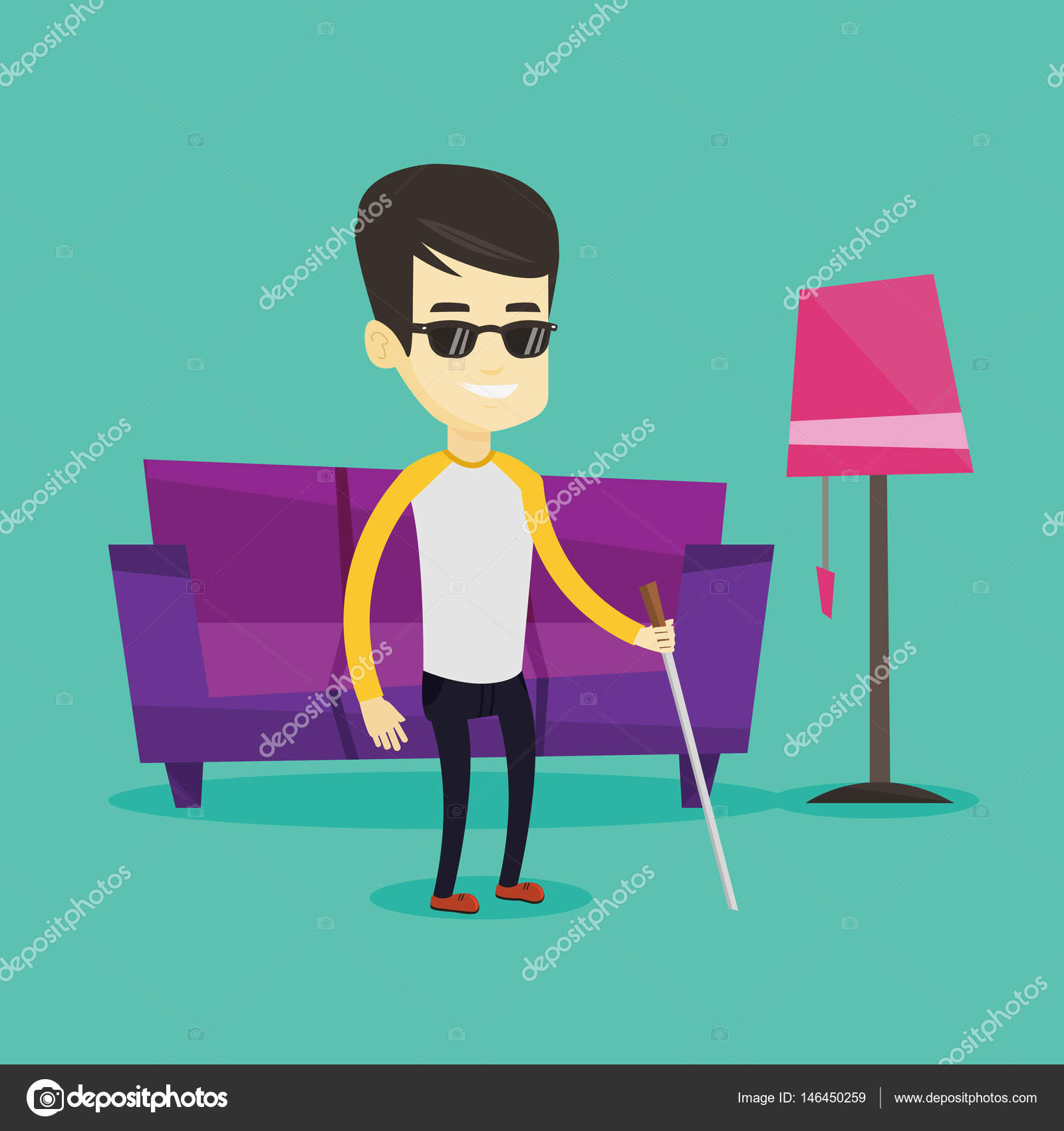 Blind People Glasses Cartoon